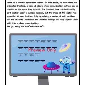 Chaos in Space: Math Adventure Worksheet for Grades 5-6 - Etsy