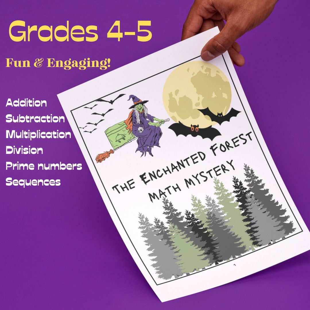 Enchanted Forest Math Mystery Game Worksheet for Grades 4-5 - Etsy