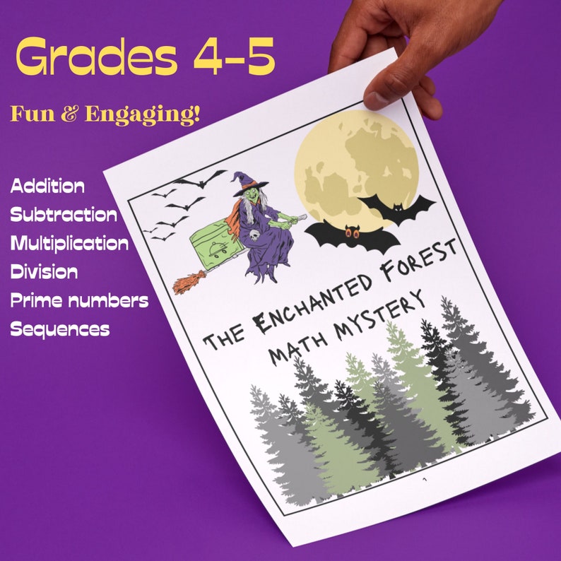 Enchanted Forest Math Mystery Game Worksheet for Grades 4-5 - Etsy