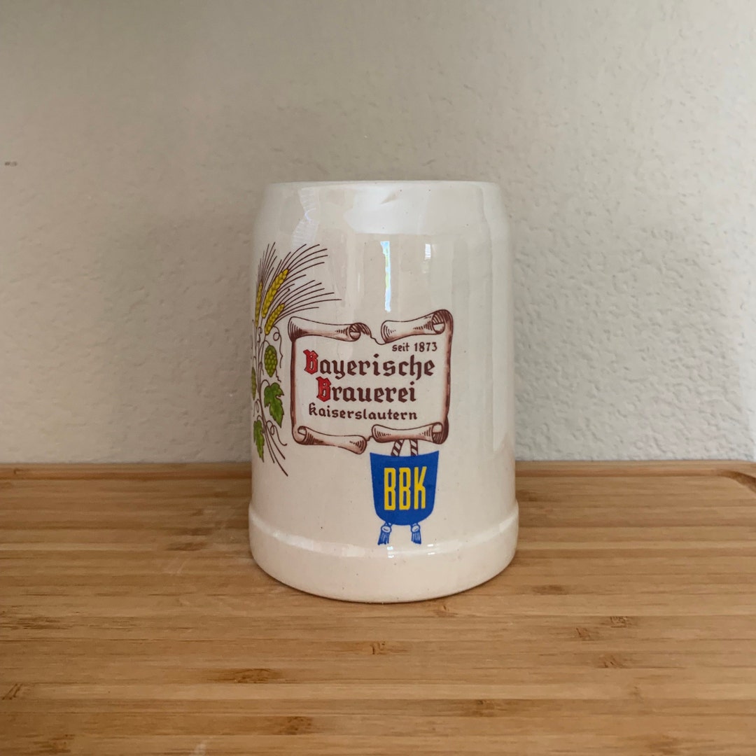 GERMAN BBK Bayerische Brauerei Kaiserslautern Ceramic Beer Stein 0.5 ...