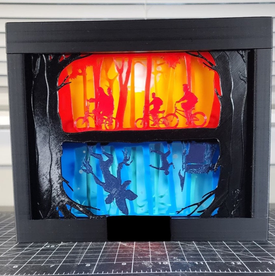 Upside Down Shadow Box - Half-panel Multicolor Design - Unique Wall Art ...