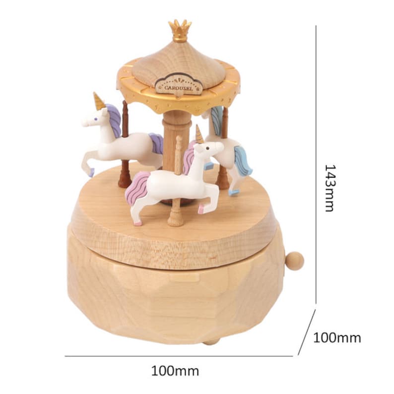 Personalized Carousel Unicorn Music Box Girl Birthday Gifts Keepsake ...