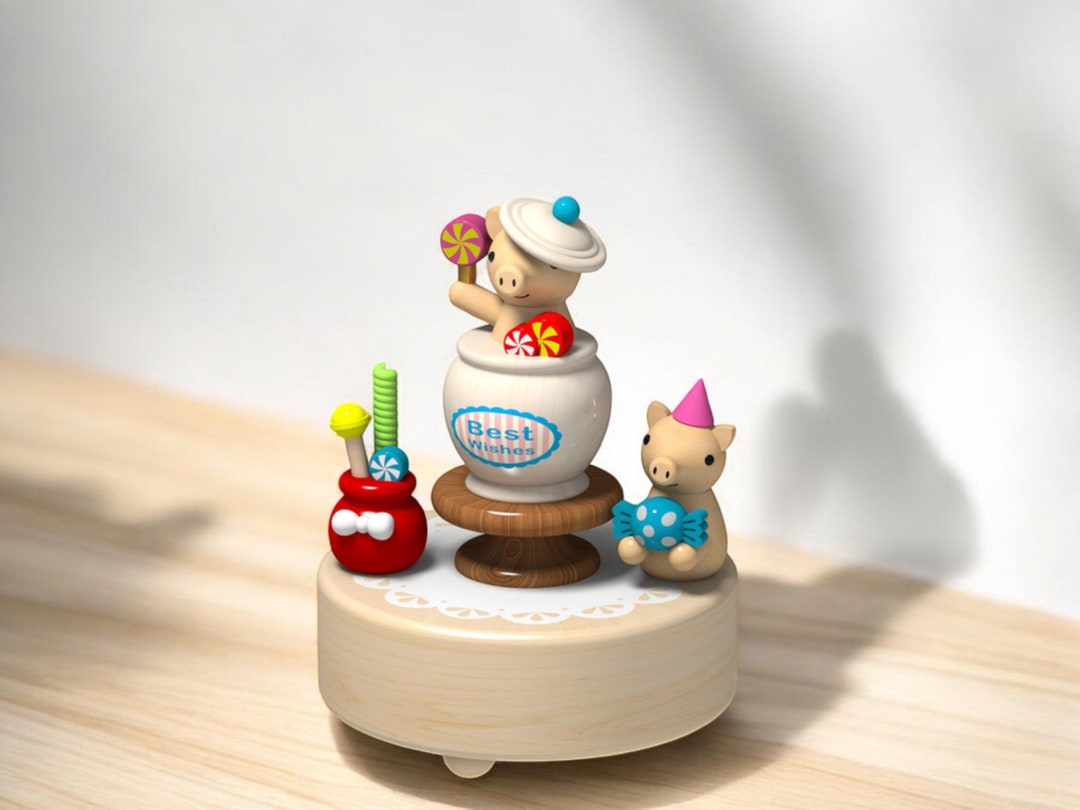 Pig Birthday Music Box | Candy Jar Design | "the Entertainer" Melody ...
