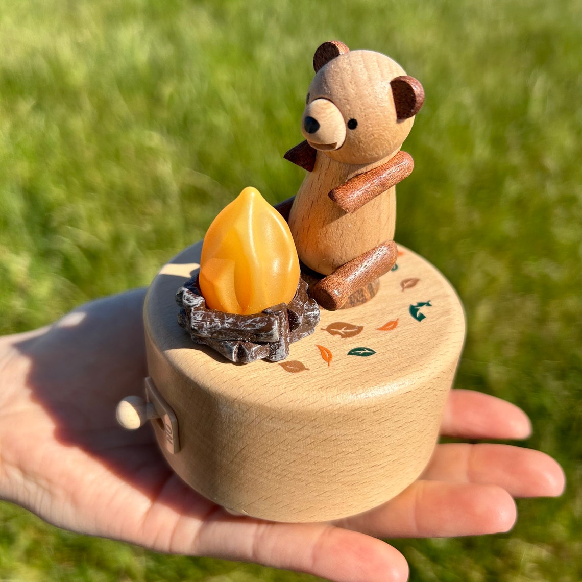 Personalized Bear Bonfire Music Box | Luminous Music Box | Keepsake ...