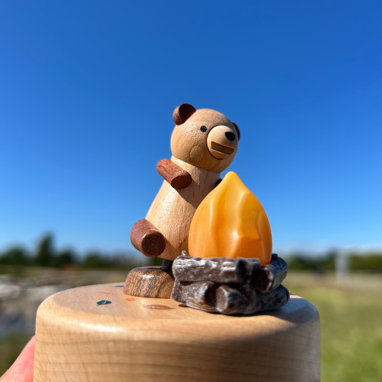Personalized Bear Bonfire Music Box | Luminous Music Box | Keepsake ...