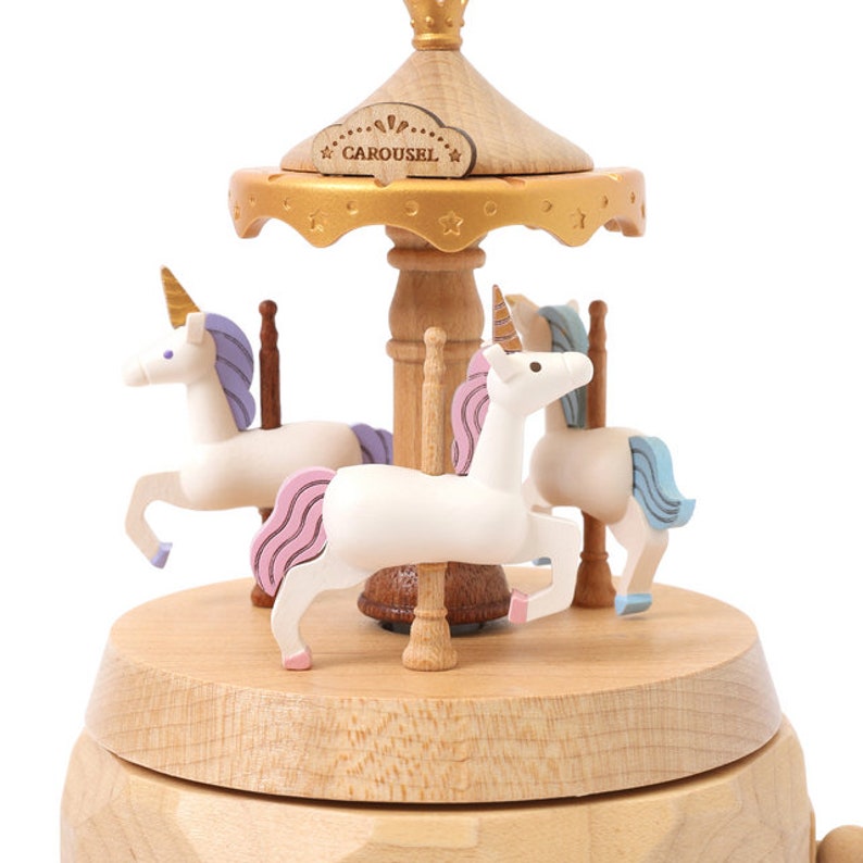 Personalized Carousel Unicorn Music Box Girl Birthday Gifts Keepsake ...