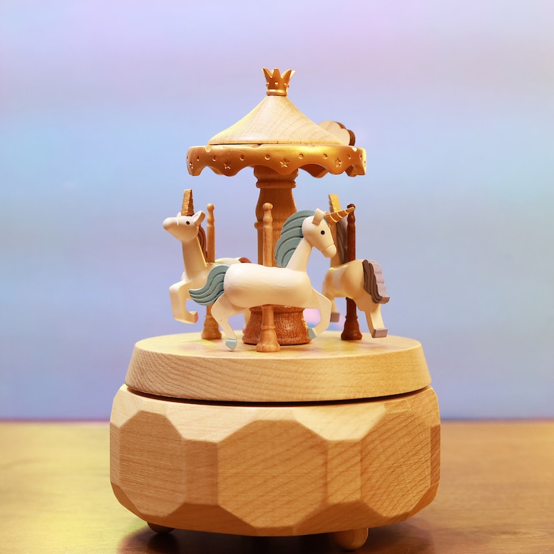 Personalized Carousel Unicorn Music Box Girl Birthday Gifts Keepsake ...