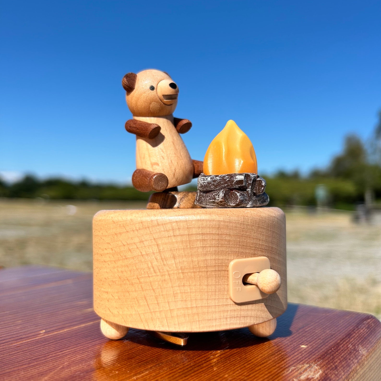Personalized Bear Bonfire Music Box | Luminous Music Box | Keepsake ...