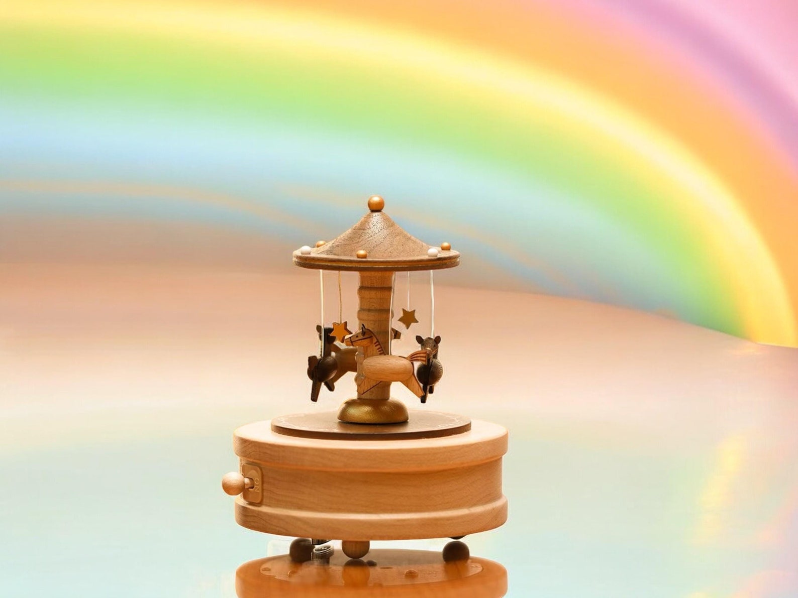 Personalized Wooden Carousel Music Box |baby Girl Boy Newborn ...