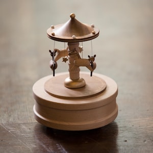 Personalized Wooden Carousel Music Box |baby Girl Boy Newborn ...