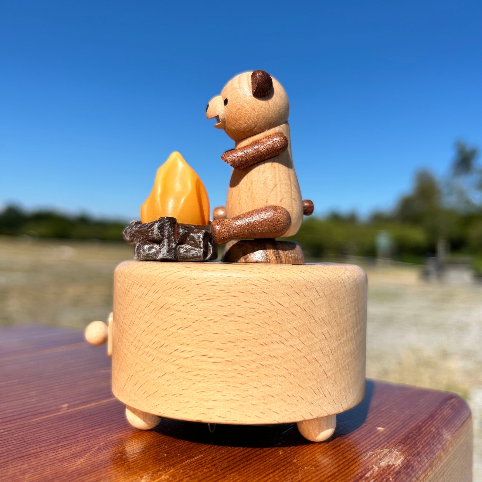 Personalized Bear Bonfire Music Box | Luminous Music Box | Keepsake ...