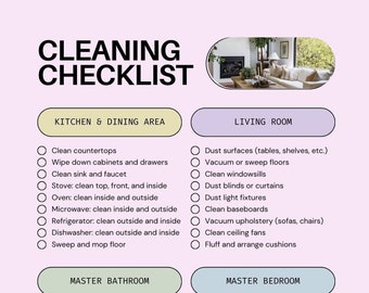Cleaning Checklist and to Do List - Etsy