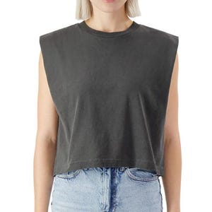 Cropped Muscle Tee Tank Top, Cropped, Boxy Fit, Unisex, Adult - Etsy