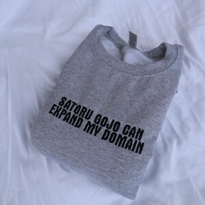 Embroidered 'satoru Gojo Can Expand My Domain' Hoodie or Crew Neck ...
