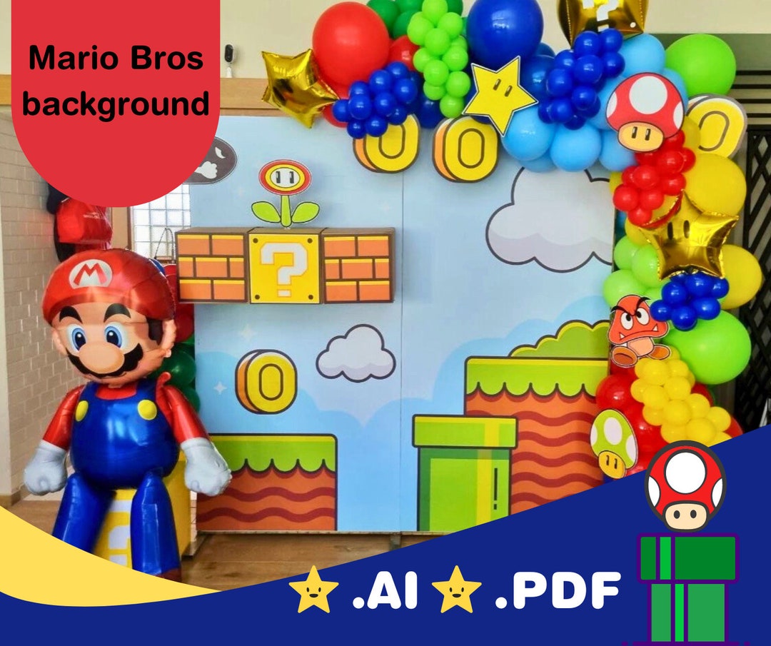 Mario Bros Backround Vector - Etsy