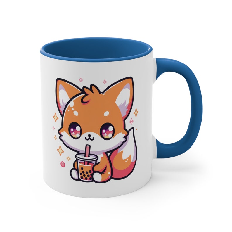 Kawaii Fox Bubble Tea 11oz Mug, Cute Foxy Boba Drink Cup - Etsy