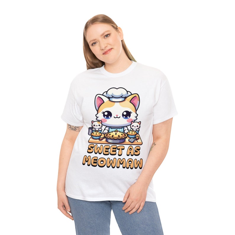 Kawaii Grandma Cat Shirt Sweet as Meowmaw Kitty Tee Cute Grandmother ...