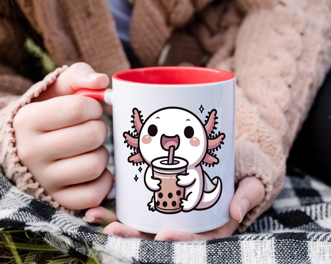 Bubble Tea Axolotl 11oz Mug, Kawaii Axolotl Cup, Cute Tea Lover's ...