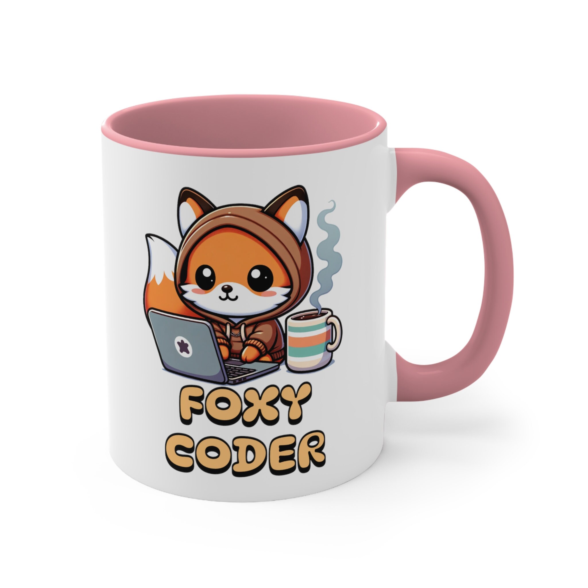 Kawaii Fox Coder 11oz Mug, Adorable Programming Fox Cup, Tech Geek ...