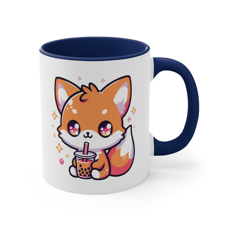 Kawaii Fox Bubble Tea 11oz Mug, Cute Foxy Boba Drink Cup - Etsy