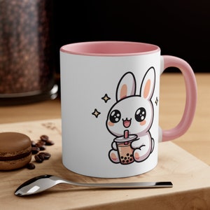Bubble Tea Bunny 11oz Mug, Kawaii Rabbit Cup, Adorable Tea Lover's ...