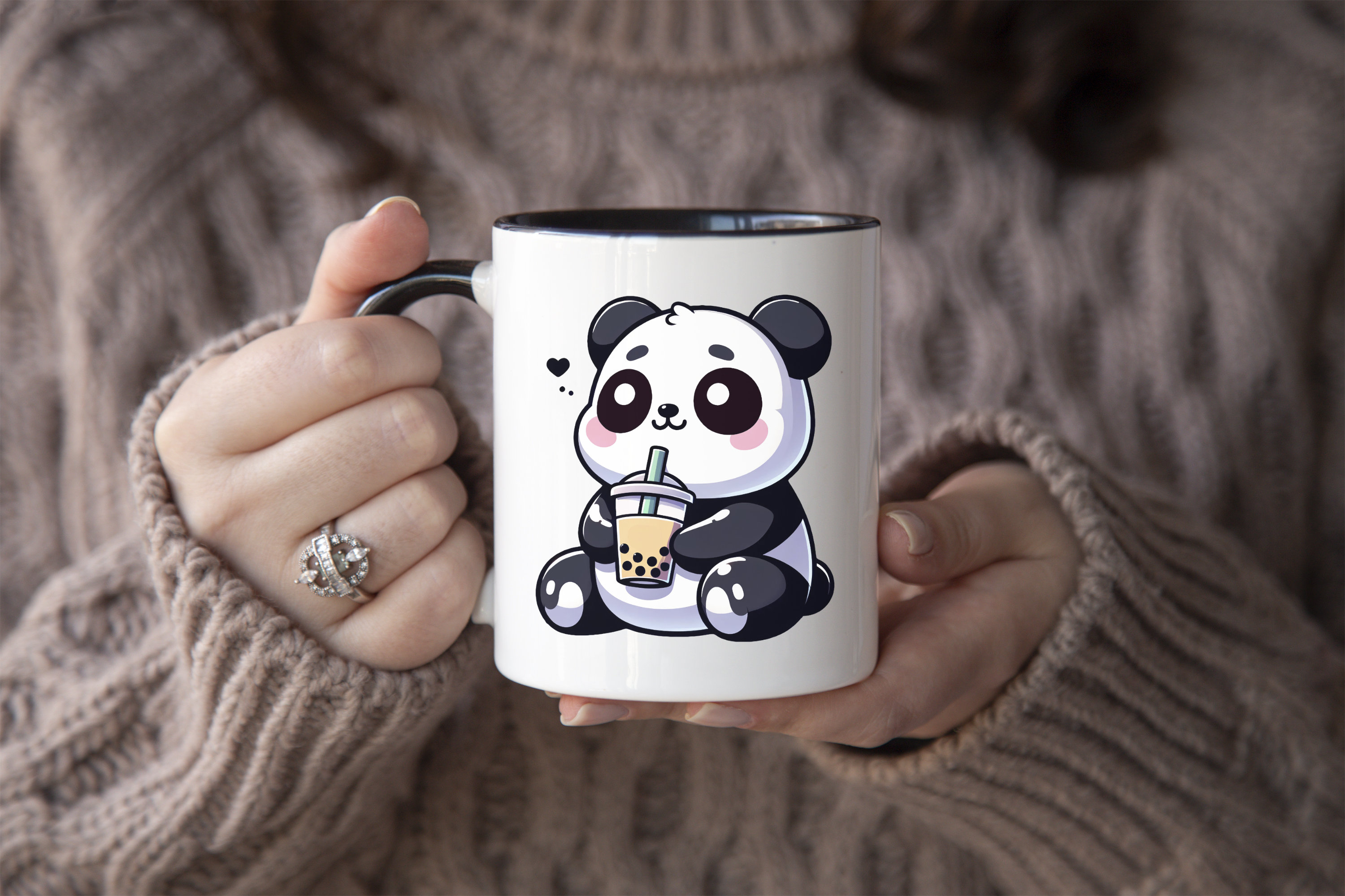 Kawaii Panda Bubble Tea 11oz Mug Cute Boba Panda Cup Adorable Panda ...