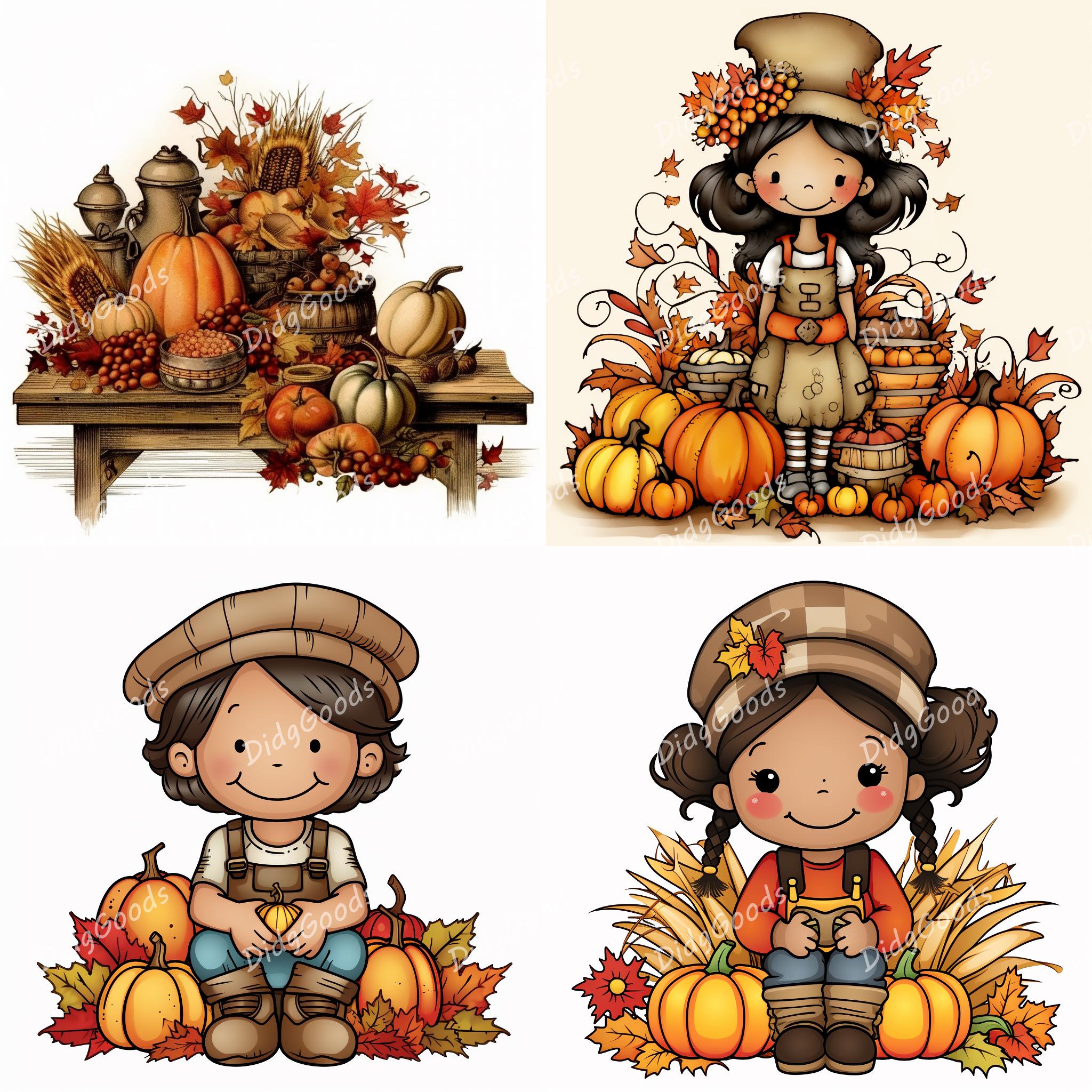 Thanksgiving Clipart Bundle 27 High Quality Jpgs, 300 DPI, Digital ...