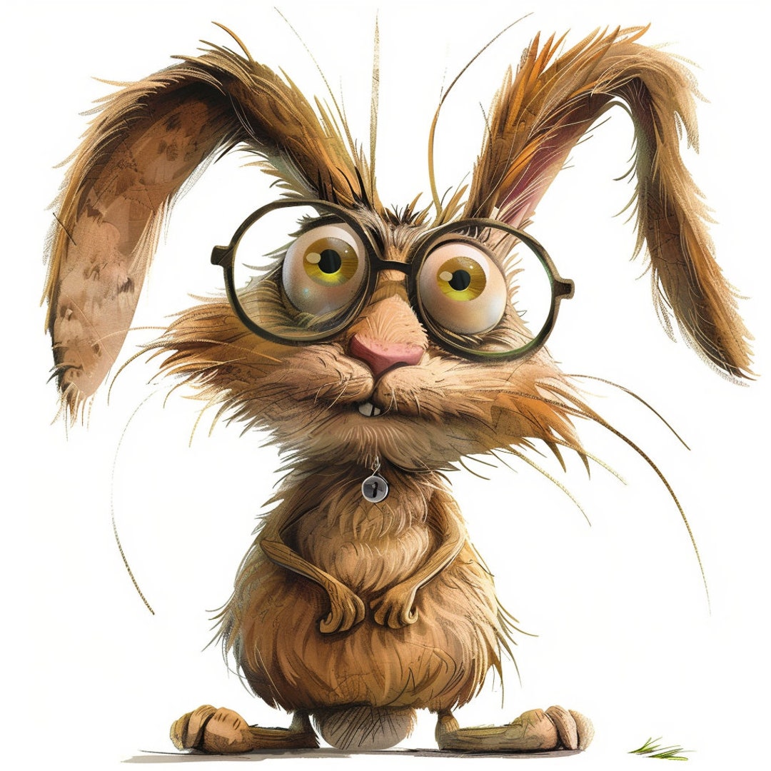 Funny Rabbit Clipart Bundle 24 High Quality JPG 300 DPI, Digital ...