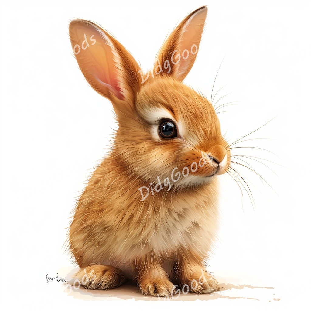 Cute Rabbit Clipart Bundle: High-quality Pngs for Crafts (digital ...