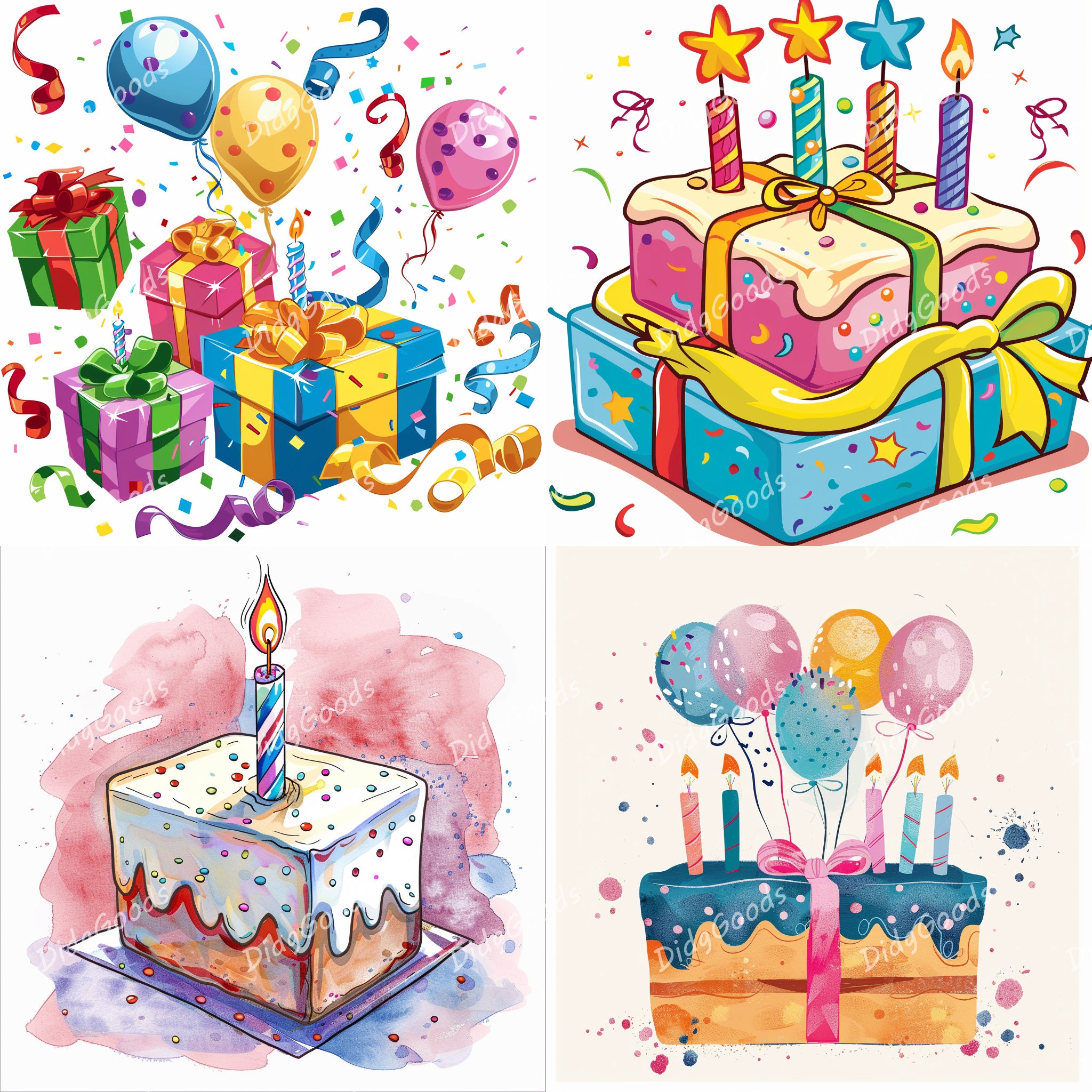 Presents Clip Art, Bright Gift Boxes Clip Art, Giftbox Clip Art ...