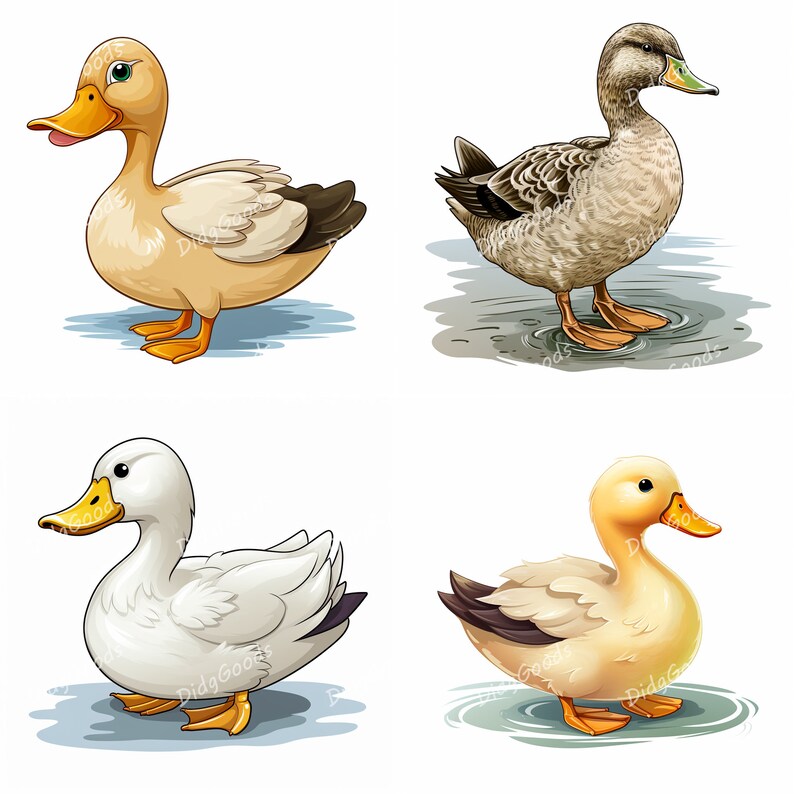 Duck Clipart Bundle - 14 High Quality Jpgs | Digital Download for Card ...