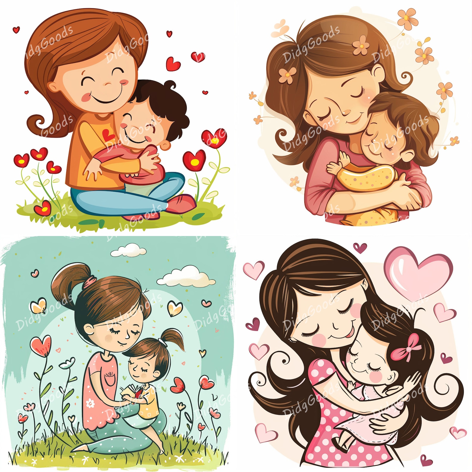 I Love My Mother Clipart Bundle 31 High Quality Jpgs, 3200x3200 Pix ...