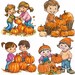 Kids and Pumpkin Clipart Bundle 20 High Quality Jpgs, 300 DPI, Digital ...