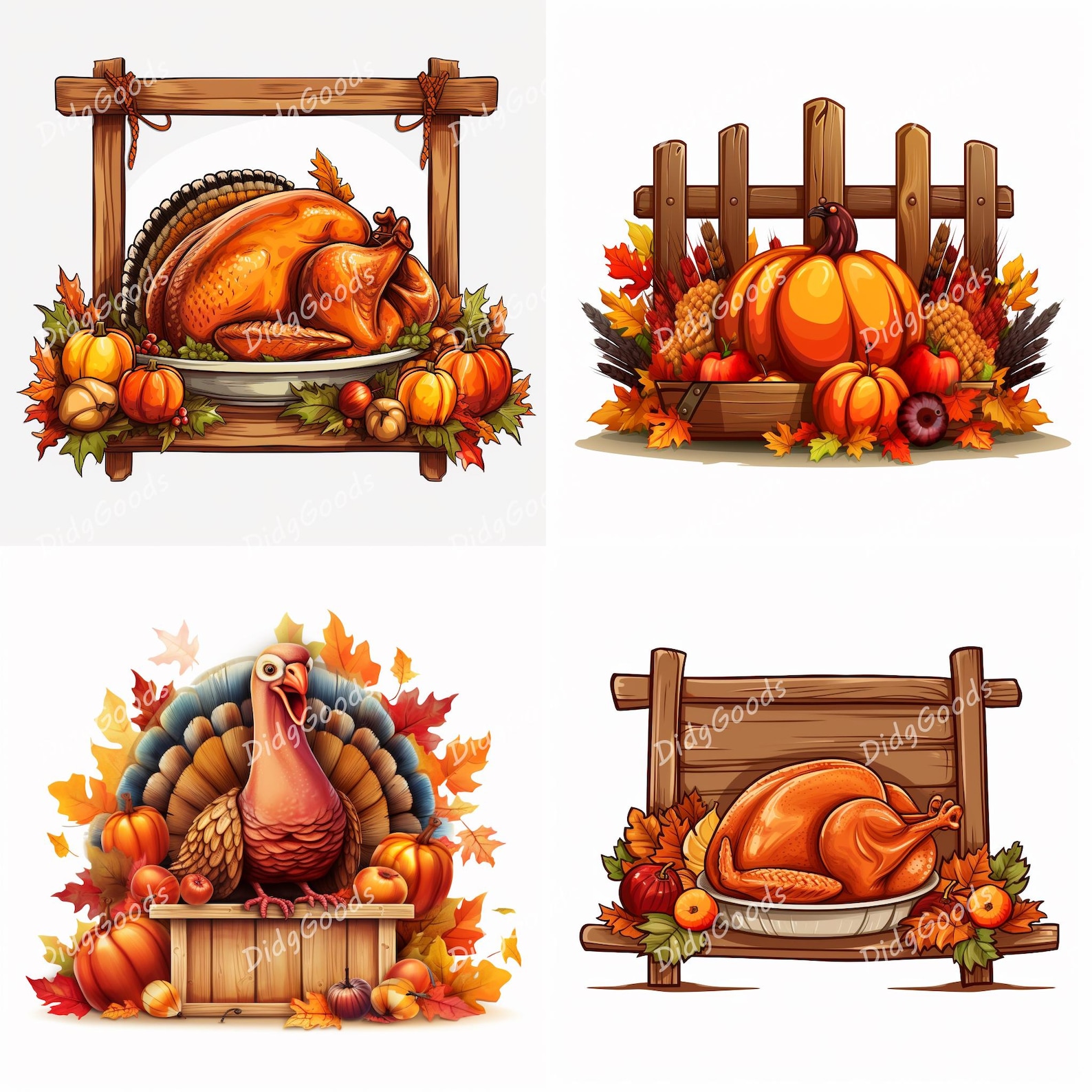 Thanksgiving Clipart Bundle 27 High Quality Jpgs, 300 DPI, Digital ...