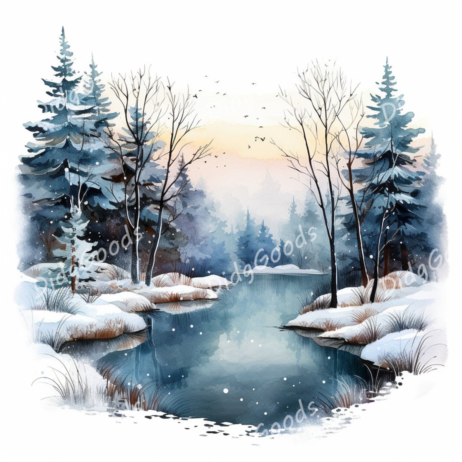 Watercolor Winter Clipart Bundle 20 High Quality Jpgs, Digital Download ...