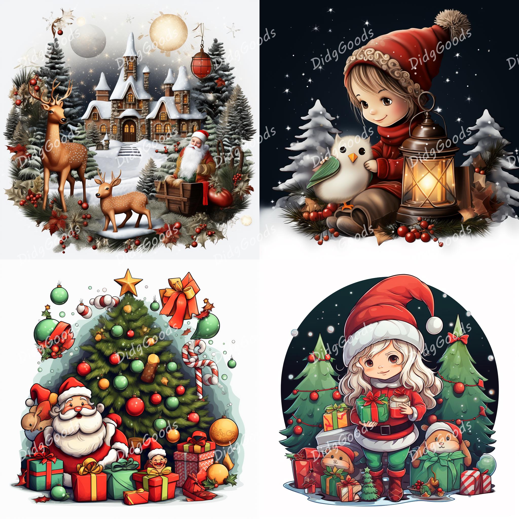 Christmas Clipart Bundle 32 High Quality Jpgs, 3000x3000 Pix, 300 DPI ...