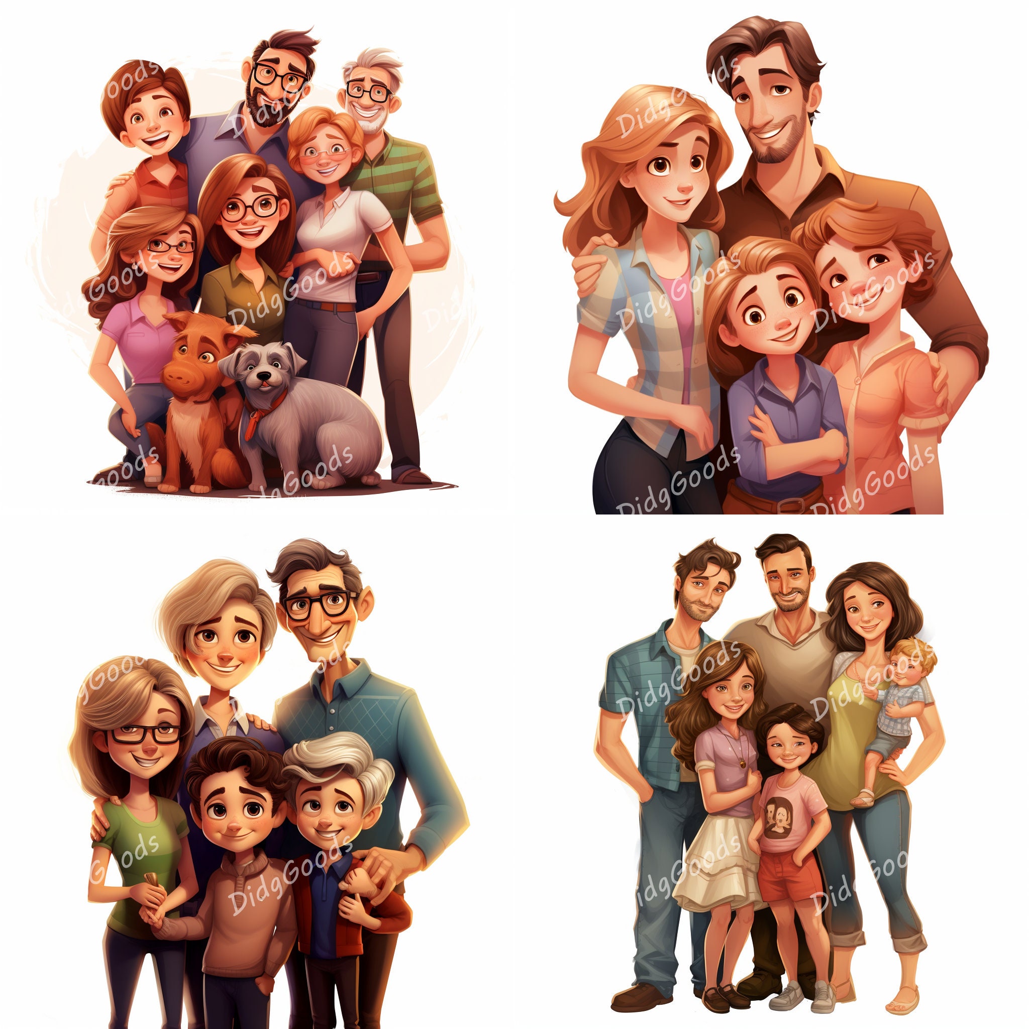Family Clipart Bundle 19 High Quality Pngs 3000x3000 Pix, 300 DPI ...