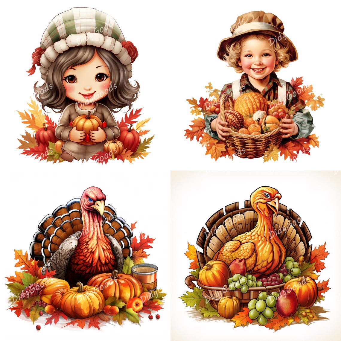 Thanksgiving Clipart Bundle 27 High Quality Jpgs, 300 DPI, Digital ...