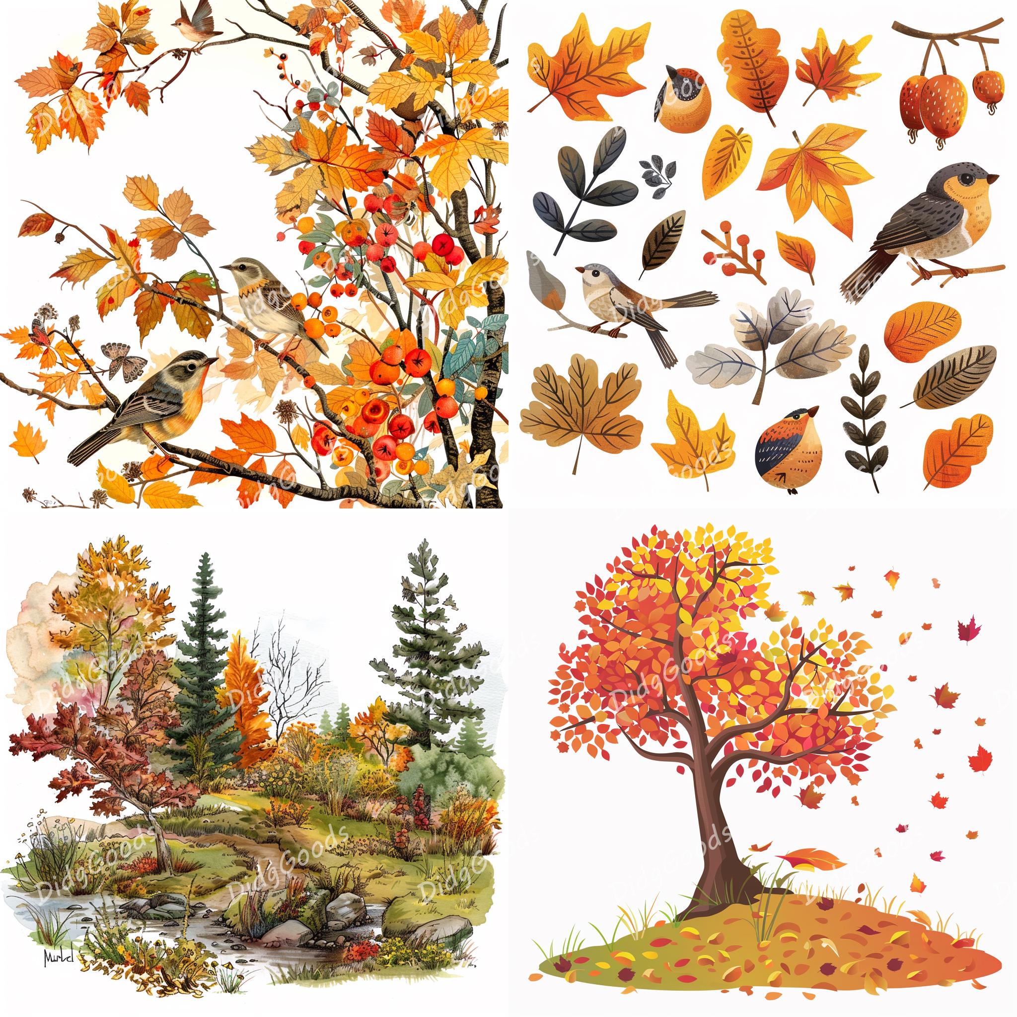 Fall Nature Clipart Bundle 26 High Quality JPG, 300 DPI, Digital ...