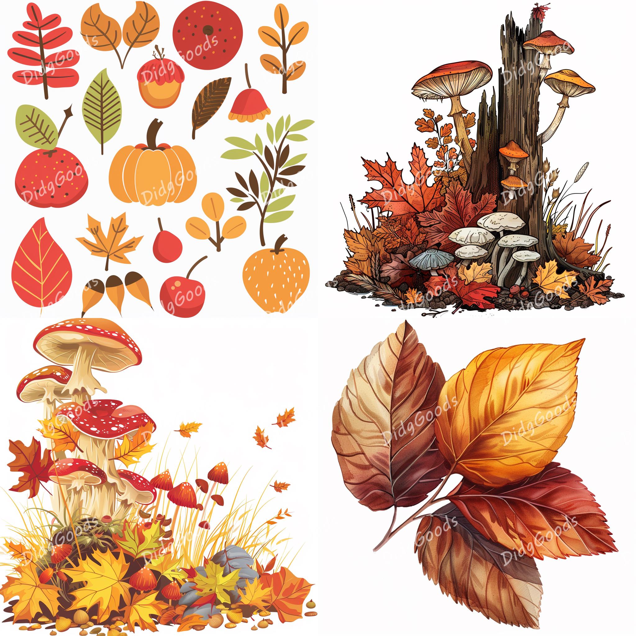 Fall Nature Clipart Bundle 26 High Quality JPG, 300 DPI, Digital ...