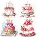 Watercolor Birthday Cake Clipart Bundle For: Card Making, Printable Art ...