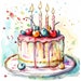 Watercolor Birthday Cake Clipart Bundle For: Card Making, Printable Art ...