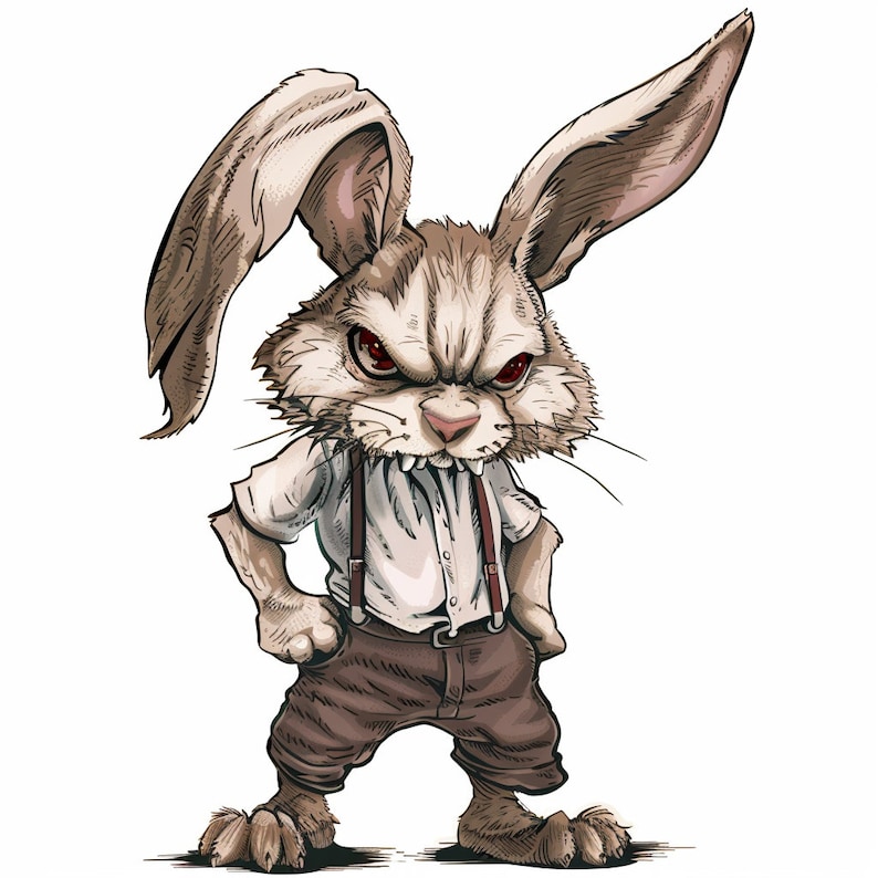 Funny Rabbit Clipart Bundle 24 High Quality JPG 300 DPI, Digital ...