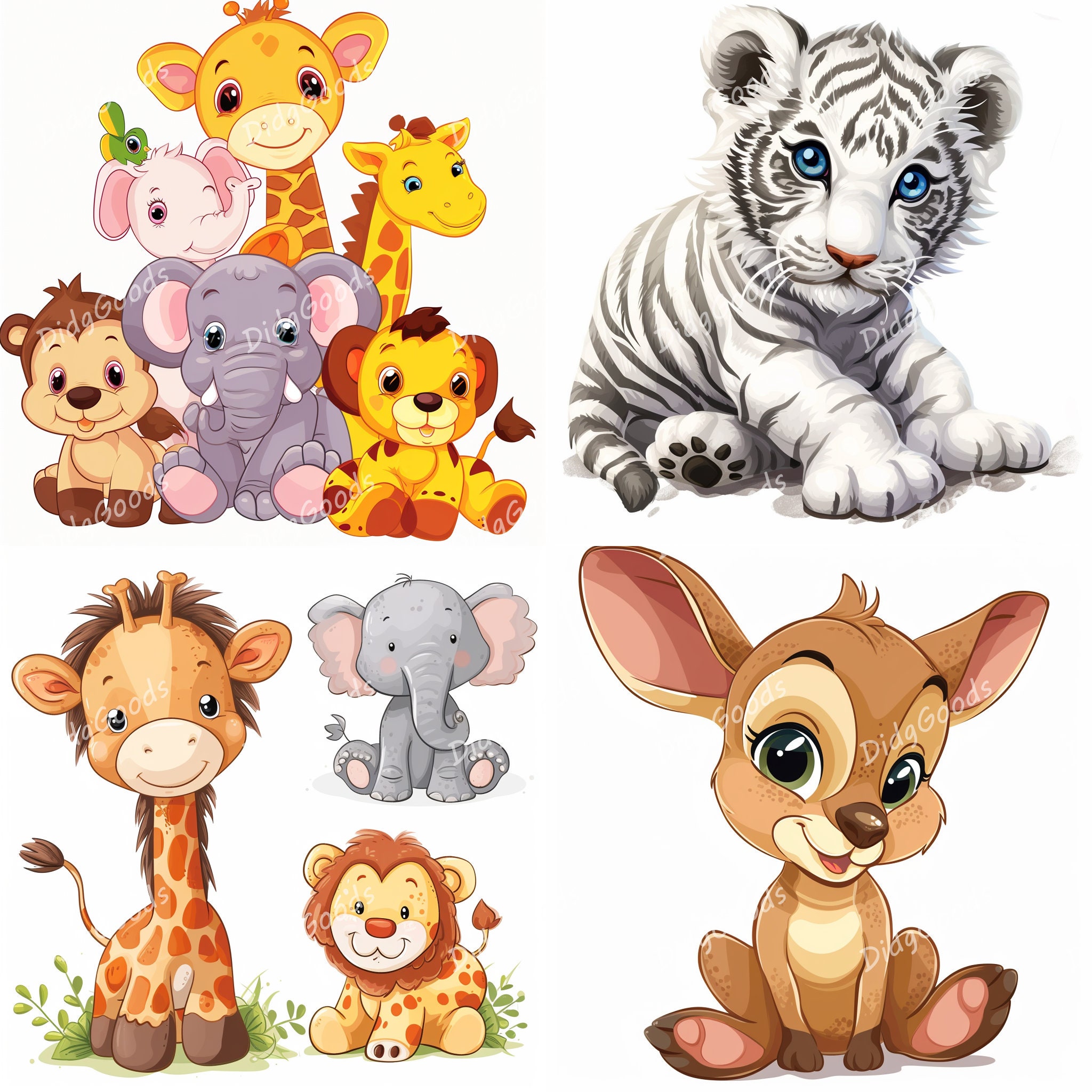 Baby Animals Clipart Bundle 37 High Quality Jpgs 3000x3000 Pix, 300 DPI ...