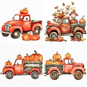 Pumpkin Truck Clipart Bundle 24 High Quality Jpgs, 300 DPI, Digital ...