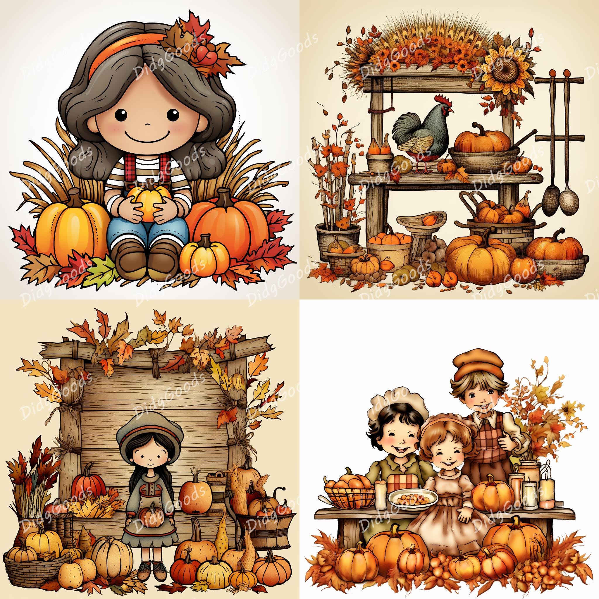 Thanksgiving Clipart Bundle 27 High Quality Jpgs, 300 DPI, Digital ...