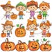 Kids and Pumpkin Clipart Bundle 20 High Quality Jpgs, 300 DPI, Digital ...