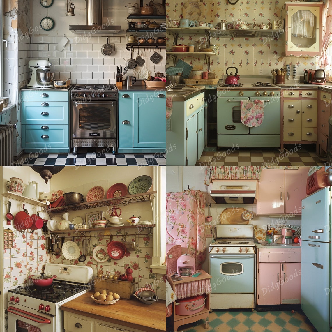 Vintage Kitchen Clipart Bundle 16 High Quality Jpgs 3200x3200 Pix, 300 ...
