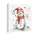 Canvas Stretched Wall Art, Watercolor Snowman Cute Decor, Holiday Gift ...