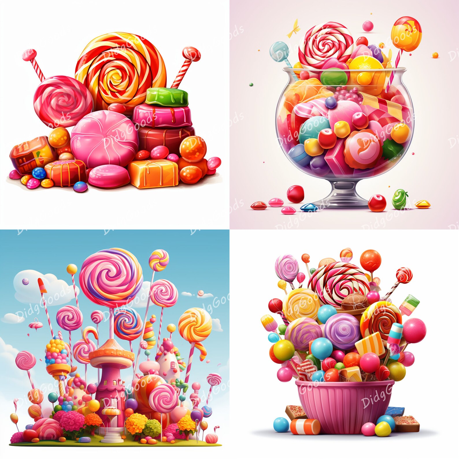 Candies Clipart Bundle 24 High Quality Pngs 3000x3000 Pix, 300 DPI ...